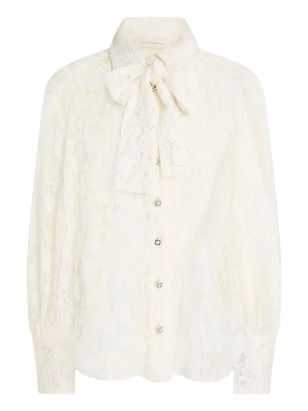 Zimmermann Cotton-blend Corded Lace Shirt - Off-white