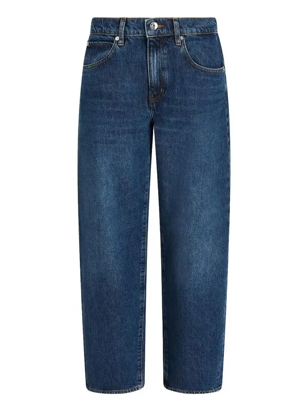 FRAME Low Slung Barrel-leg Jeans - Dark Denim