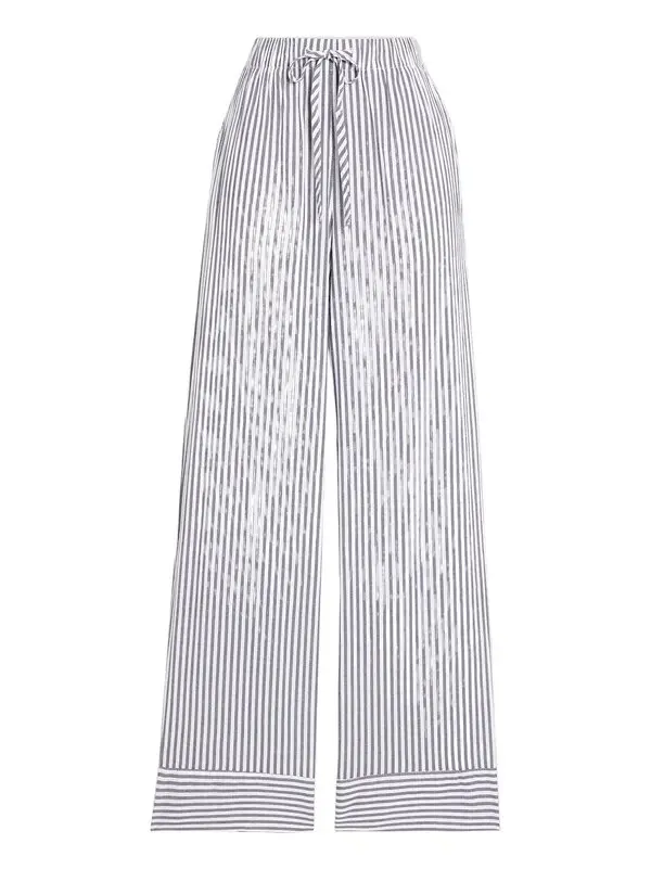 ALEX MILL Riley Striped Straight-leg Pants - White