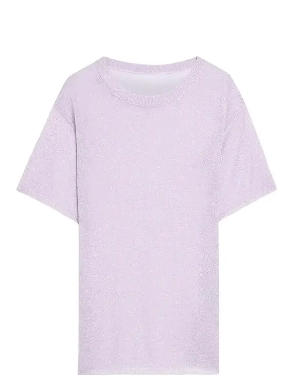 ALEX MILL Metallic Crochet-knit T-shirt - Lilac