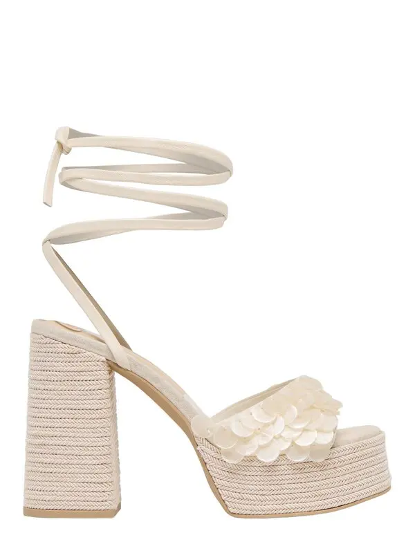 DOLCEVITA Dorthy Confetti Platform Heels - Ivory Leather