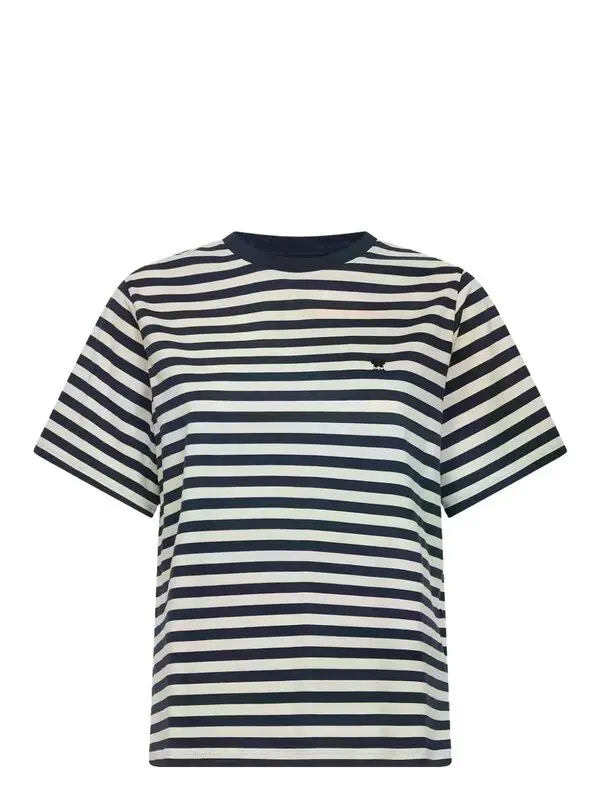 Max Mara Striped T-shirt With Butterfly Logo - Blue