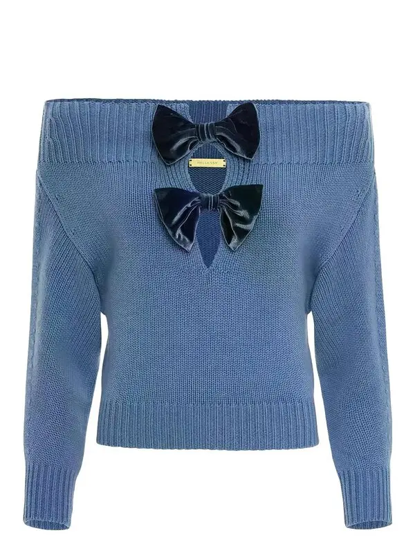 Hellessy Bow Off-shoulder Sweater - Blue
