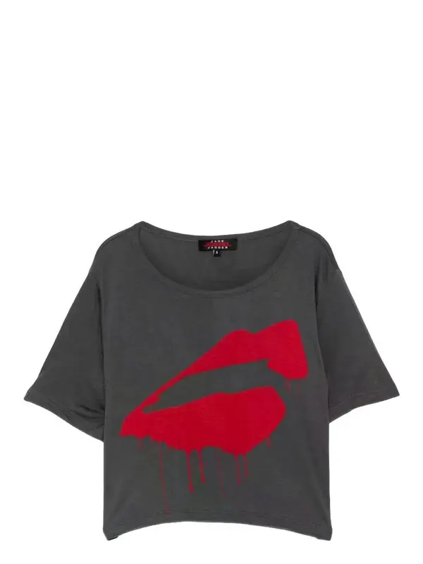 JADE JAGGER Logo-print T-shirt - Grey