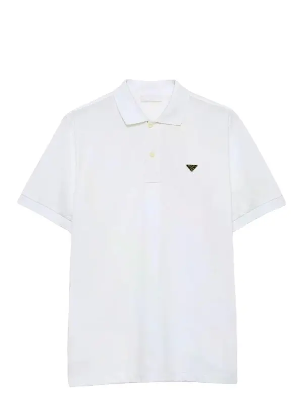 Prada Logo-plaque Polo Shirt - White