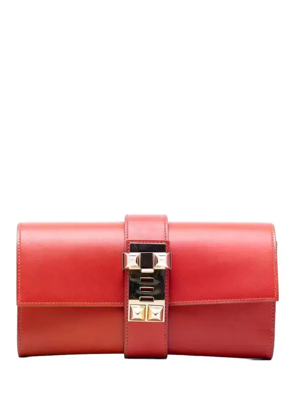 Hermès 2015 Tadelakt Medor 23 Clutch - Red