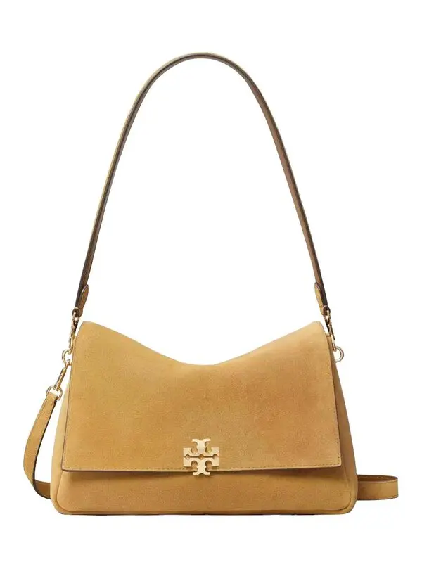 Tory Burch Small Charlie Suede Shoulder Bag - Neutrals