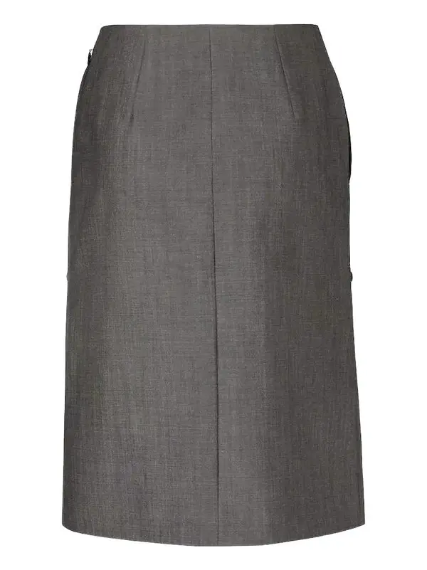 Fendi Straight Midi Skirt - Grey