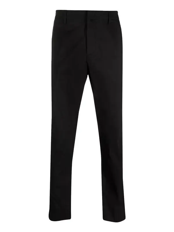 DONDUP Slim-cut Cotton Trousers - Black