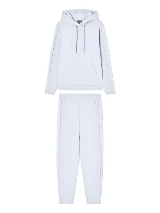 EA7 Stretch Cotton-jersey Tracksuit With Logo - Natural