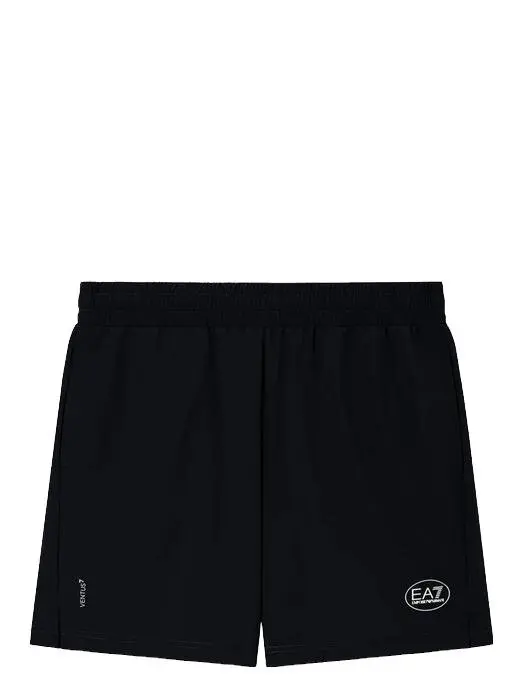 Emporio Armani Ea7 Tennis Pro Shorts In Ventus7 Technical Fabric - Black