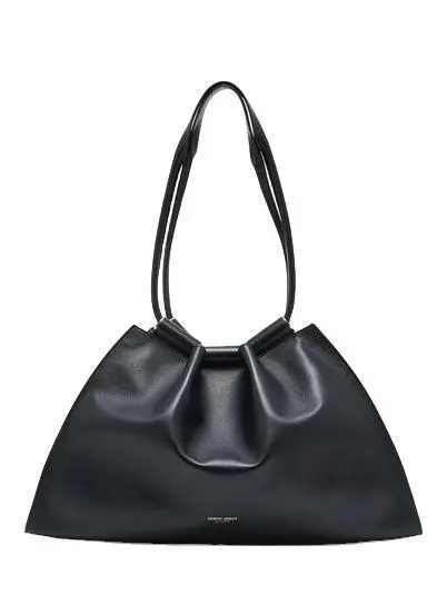 Giorgio Armani Nappa Leather Shopper - Black