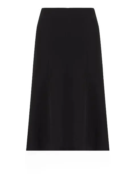 Giorgio Armani Silk Midi Skirt - Black