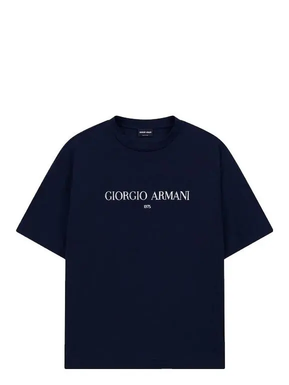 Giorgio Armani Cotton Interlock-jersey T-shirt - Navy