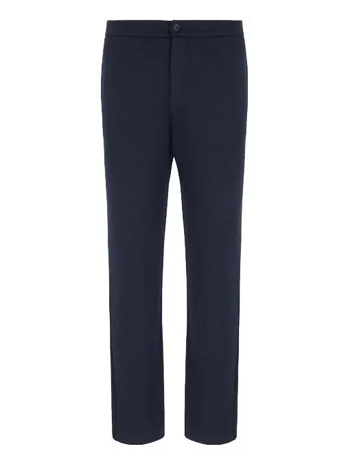 Giorgio Armani Trousers In Pure Cashmere Jersey - Navy