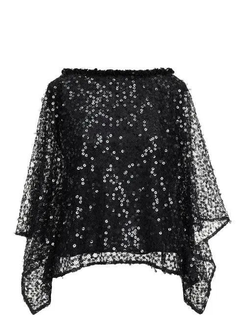 Oscar De La Renta Floating Sequin Blouse - Natural