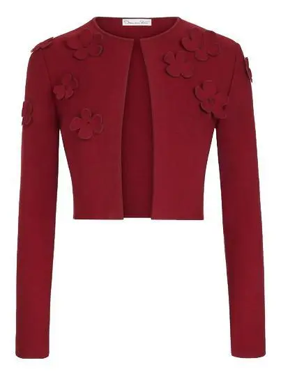 Oscar De La Renta Laser-cut Knit Cardigan - Floral
