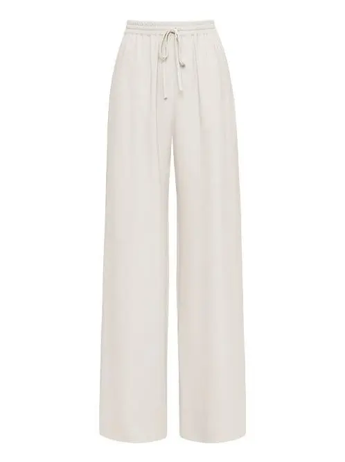 Oscar De La Renta Silk Georgette Drawstring Pant - Natural