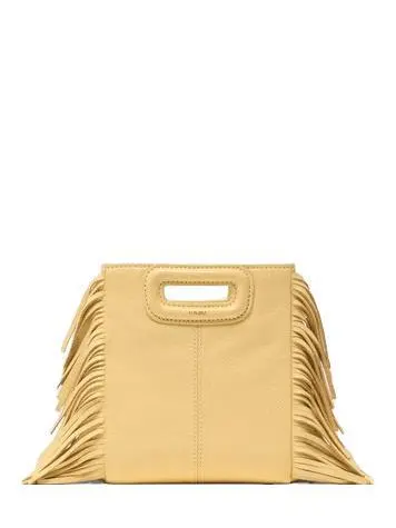 Maje M Mini Bag In Crackled Leather - Yellow