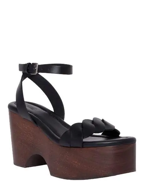 Paige Romy Ankle Strap Platform Sandal - Black