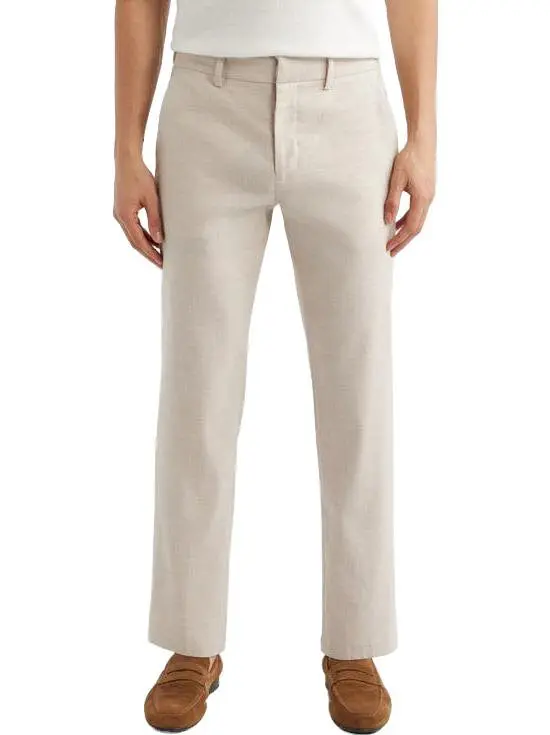 Nordstrom Linen Blend Tapered Trousers - Grey Moonbeam - White
