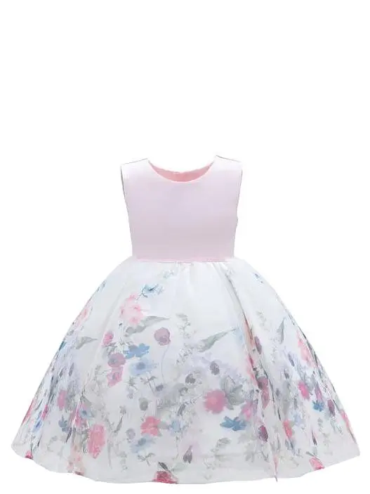 TULLEEN Mabel Floral Garden Organza Dress - Pink
