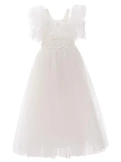 TULLEEN Montclair Embroidered Dress - White