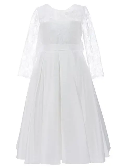 TULLEEN Arcadia Satin Lace Dress - White