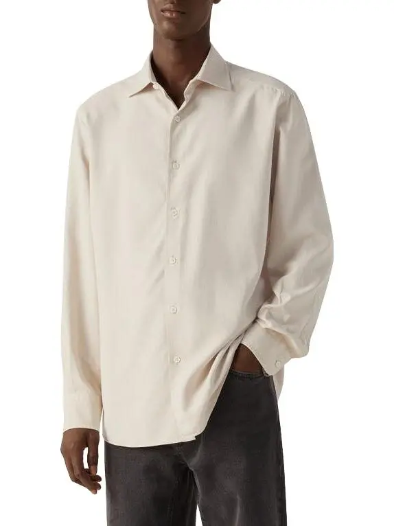 Zegna Silk Button-up Shirt - Ivory