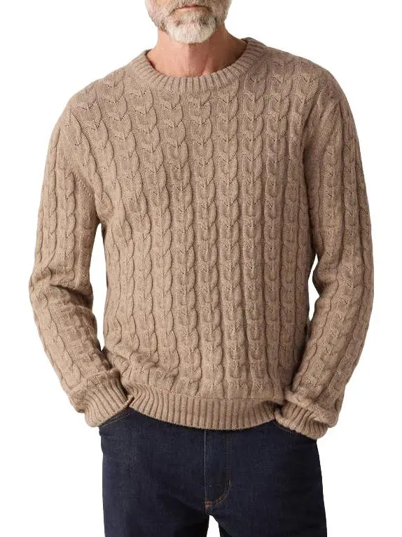 Zegna Cable-stitch Linen Crewneck Sweater - Beige Melange