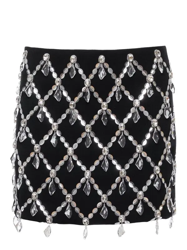 DES_PHEMMES Embellished Mini Skirt - Black