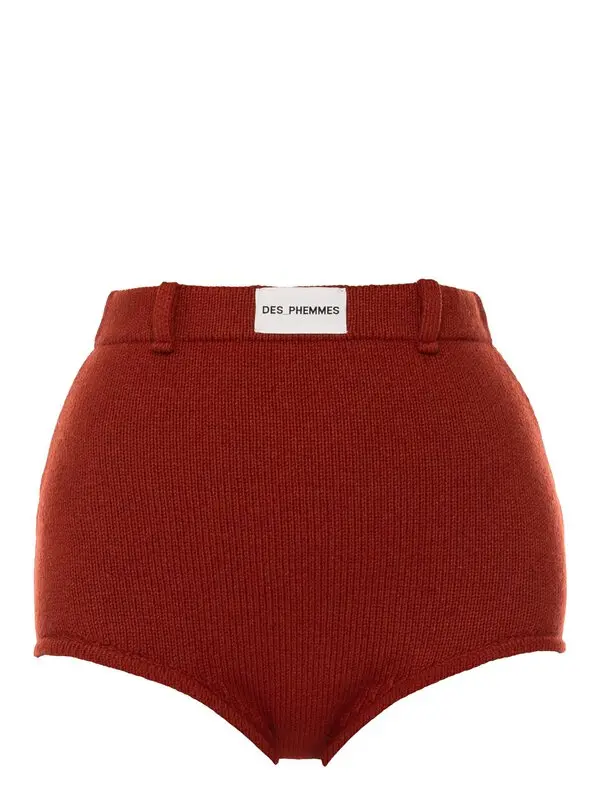 DES_PHEMMES Ribbed Culottes - Red
