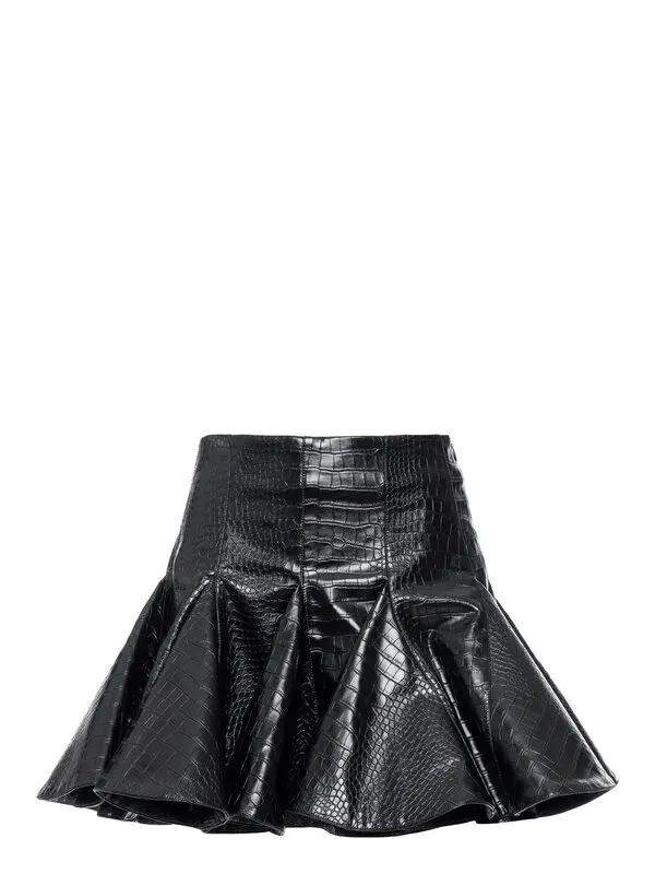 DES_PHEMMES Godet Mini Skirt - Black