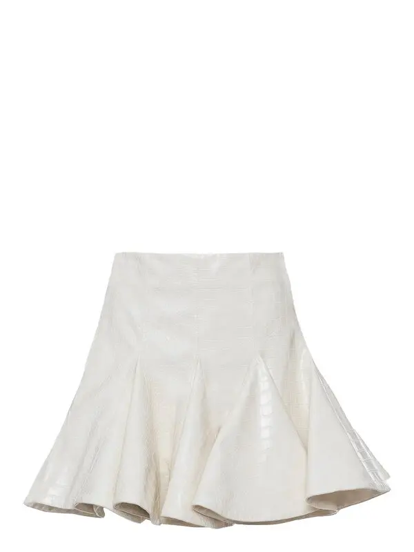 DES_PHEMMES Godet Mini Skirt - White