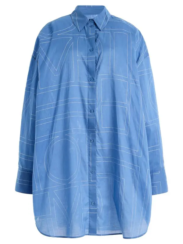 TOTEME Monogram Cotton-blend Shirt Dress - Blue
