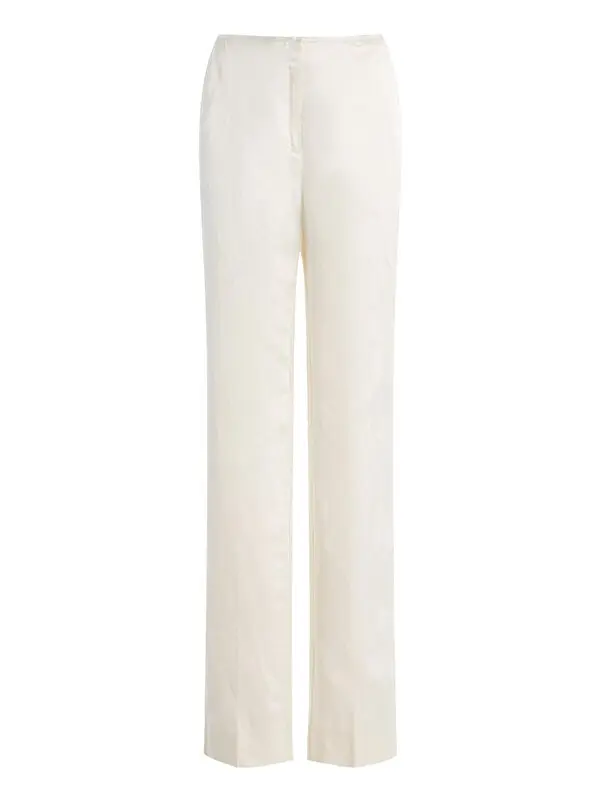 TOTEME Raw-hem Crepe Straight-leg Pants - White