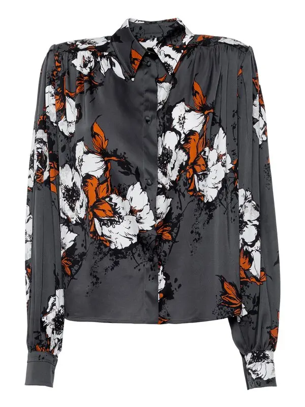 DES_PHEMMES Printed Blouse - Grey