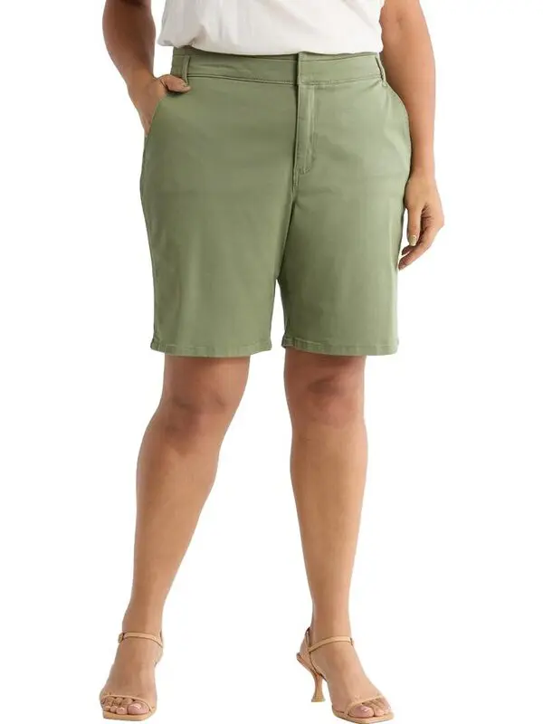 Wit & Wisdom Skyrise High Waist Bermuda Shorts - Basil