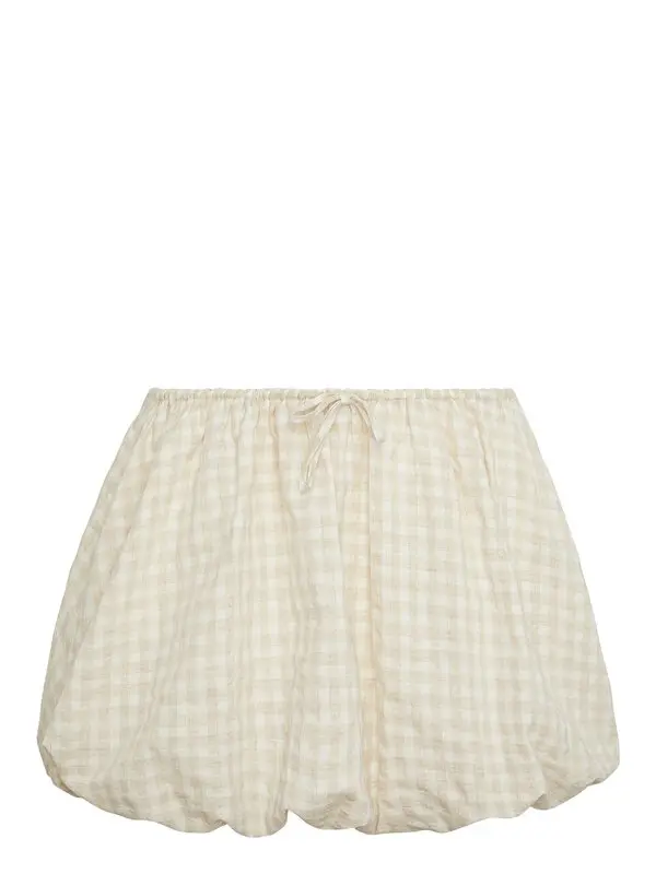 Onia Air Linen Bubble Mini Skirt - Neutral