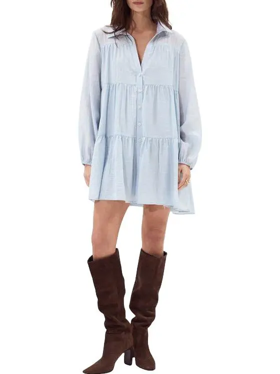 Deluc Gomera Tiered Babydoll Mini Dress - Light Blue