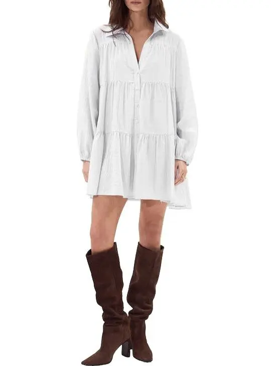 Deluc Gomera Tiered Babydoll Mini Dress - Off White