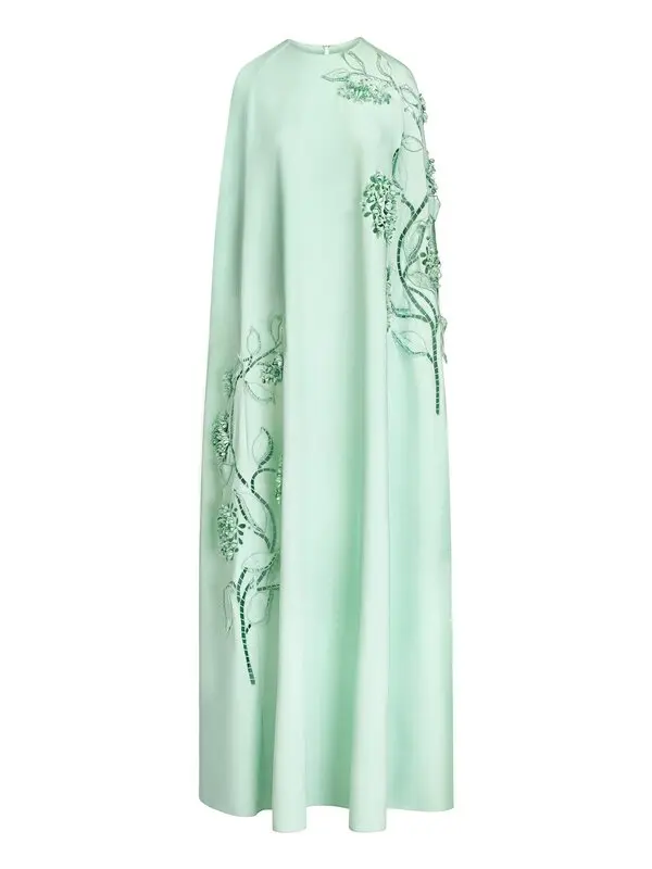 Oscar De La Renta Porcelain Flower Cutout Caftan - One-color