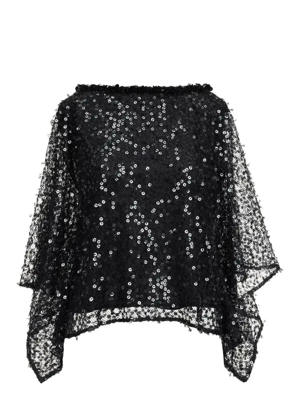 Oscar De La Renta Sequin Embellished Blouse - Black