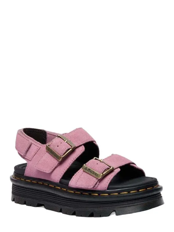 Dr. Martens Zebzag Suede Platform Sandals - Pink