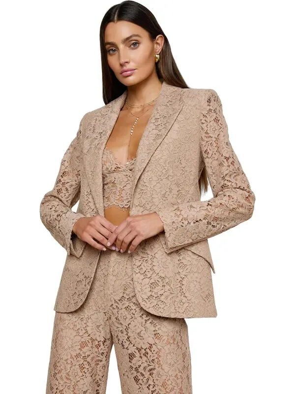 L'Agence Chamberlain Lace Blazer - Cappuccino