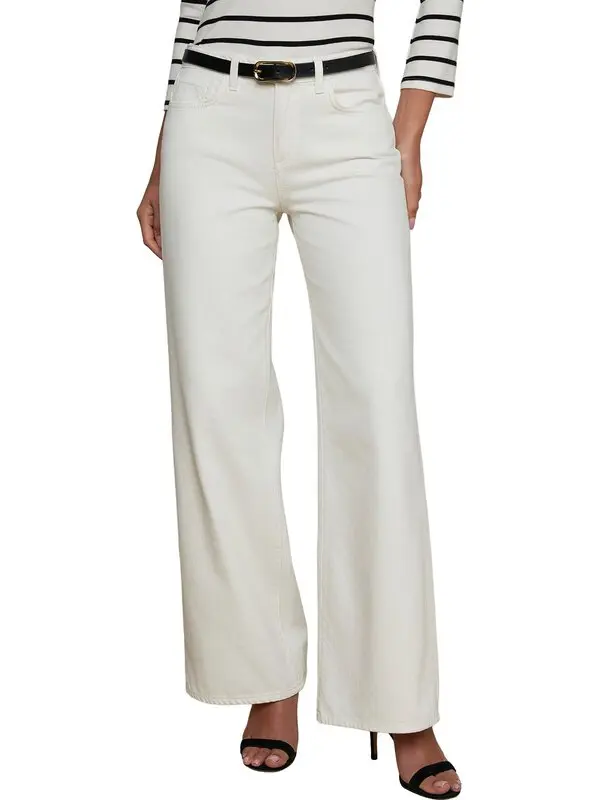 L'Agence Alicent Wide-leg Jean - Light Ecru