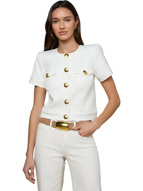 L'Agence Nawa Shirt Jacket - White