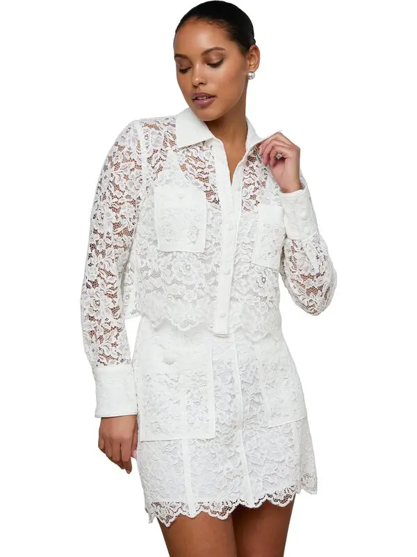 L'Agence Roelle Lace Blouse Top - Ivory
