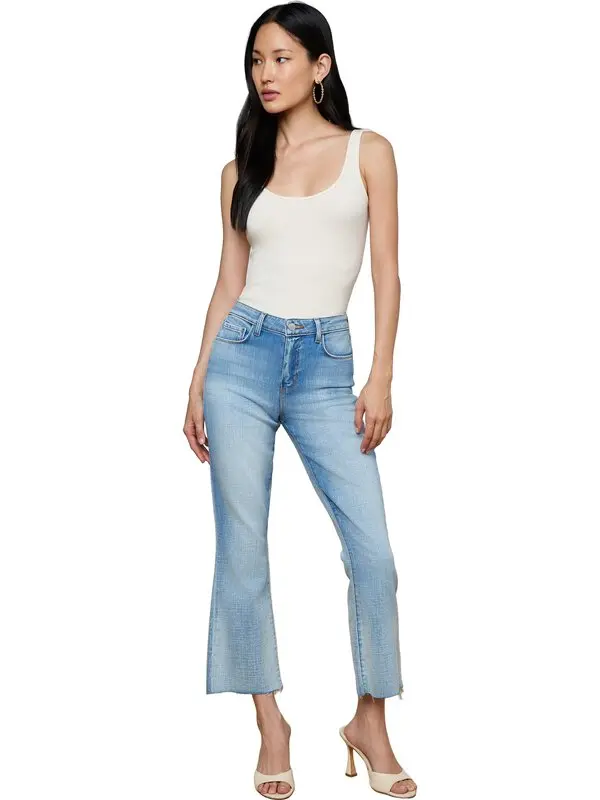 L'Agence Kendra Cropped Flare Jean - Dry Ice