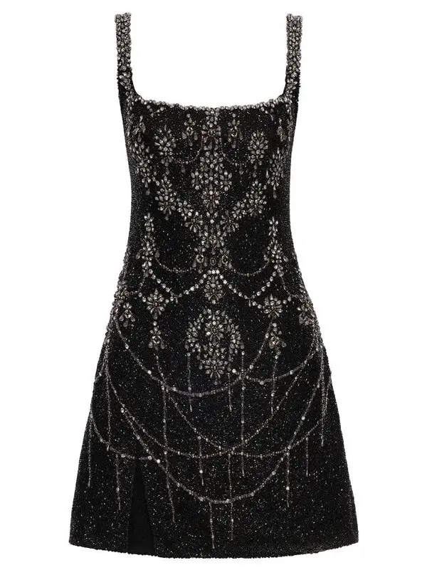 CLIO PEPPIATT Chandelier Mini Dress - Black